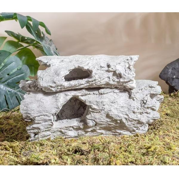 - 多機能な利用：- 素材：ポートランドセメント-サイズ：20cm*8cm*5.5cm-重さ：514g- 隠れ家：リザード、ヤモリ、ヘビなどの爬虫類が安心して身を隠せるスペースを提供。- 休憩・脱皮場所：表面の粗い質感が脱皮を助け、また日向...