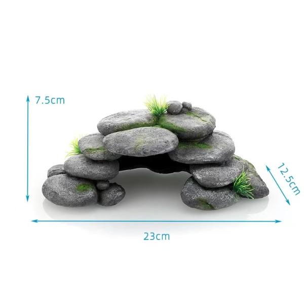 - 多機能な利用：- 素材：樹脂-サイズ：23cm*12.5cm*7.5cm-重さ：410g- 隠れ家：リザード、ヤモリ、ヘビなどの爬虫類が安心して身を隠せるスペースを提供。- 休憩・脱皮場所：表面の粗い質感が脱皮を助け、また日向ぼっこや休...