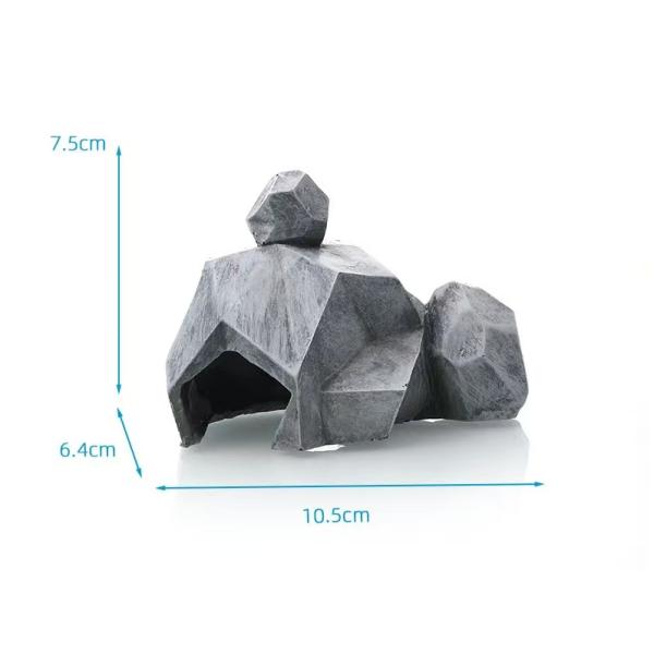 - 多機能な利用：- 素材：樹脂-サイズ：10.5cm*6.4cm*7.5cm-重さ：72g- 隠れ家：リザード、ヤモリ、ヘビなどの爬虫類が安心して身を隠せるスペースを提供。- 休憩・脱皮場所：表面の粗い質感が脱皮を助け、また日向ぼっこや休...