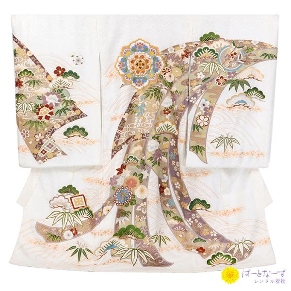 【商品番号】4AL0030【レンタル期間】最大3泊4日（ご利用日の翌日中にご返送手続きをお願いします。）【セット内容】着物、長襦袢、よだれかけ、帽子、お守り【きもの素材】正絹【備考】※レンタル用の商品です。販売用ではありません。※ご予約状況...