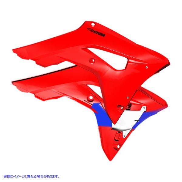 サイクラ 1CYC-1889-32  ドラッグスペシャリティーズ 0520-1855 05201855 Powerflow Intake Radiator Shrouds PowerFlow Shrouds - Red  CYCRA