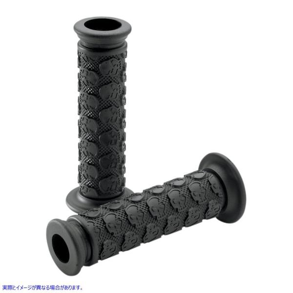 ドリブンレーシング D701BKO  ドラッグスペシャリティーズ 0630-0720 06300720 Skully MX Grips Black Skully Grips w/ Open Ends  DRIVEN RACING