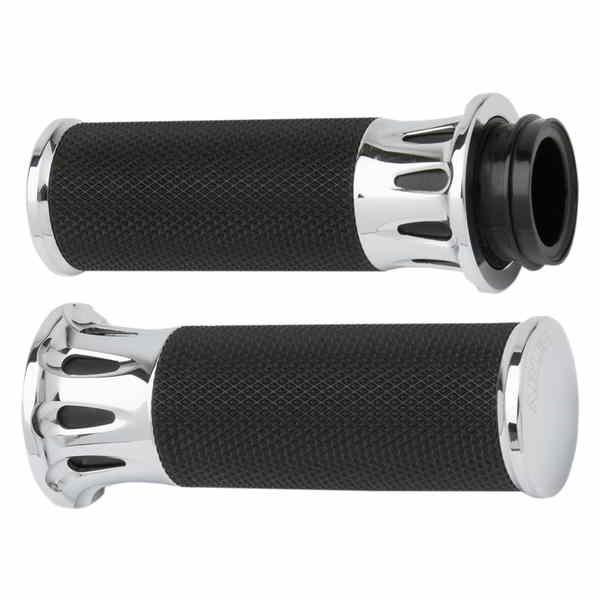 アレンネス 07-316  ドラッグスペシャリティーズ 0630-1033 06301033 Fusion Deep Cut Grips Fusion Deep Cut Grips - Cable - Chrome  ARLEN NESS