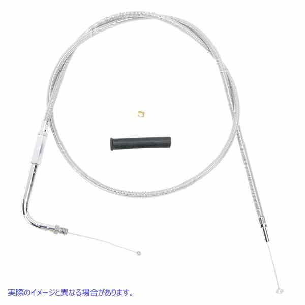 ドラッグスペシャリティーズ  06501101 0650-1101 スロットルケーブル - 48インチ - 編組 ステンレス編組スロットルケーブル - 48インチ Stainless Braided Throttle Cable Stain...