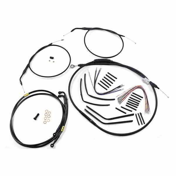 バーリーブランド B30-1195 06620598 0662-0598 ジェイルバーケーブルキット - 12インチハンドルバー - ブラックビニール CNTRL KIT 12 TBAR FXDF Jail Bar Cable Kit Ja...