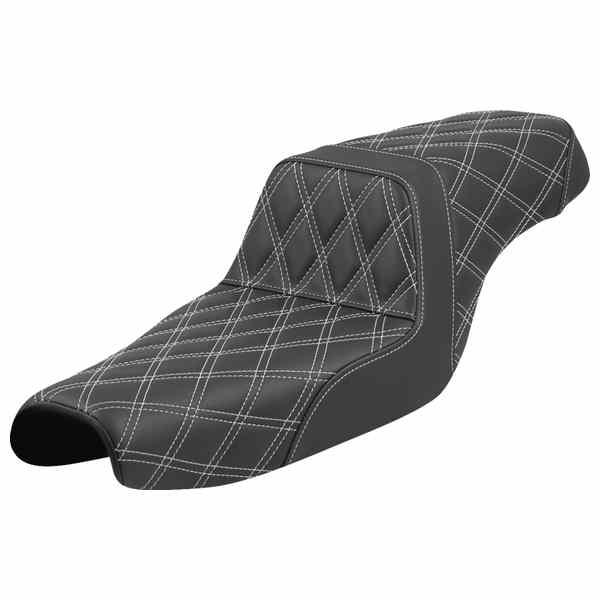 サドルマン 807-11-17506  ドラッグスペシャリティーズ 0804-0824 08040824 Lattice Stitch Step-Up Seat Step-Up Seat - Lattice Stitch - White S...