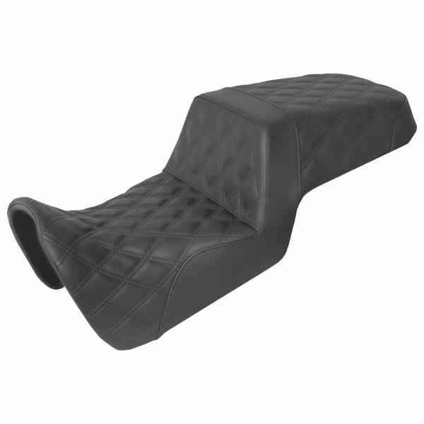 サドルマン 821-34-175  ドラッグスペシャリティーズ 0810-2376 08102376 Lattice Stitch Step-Up Seat Step-Up Seat - Full Lattice Stitch - Blac...