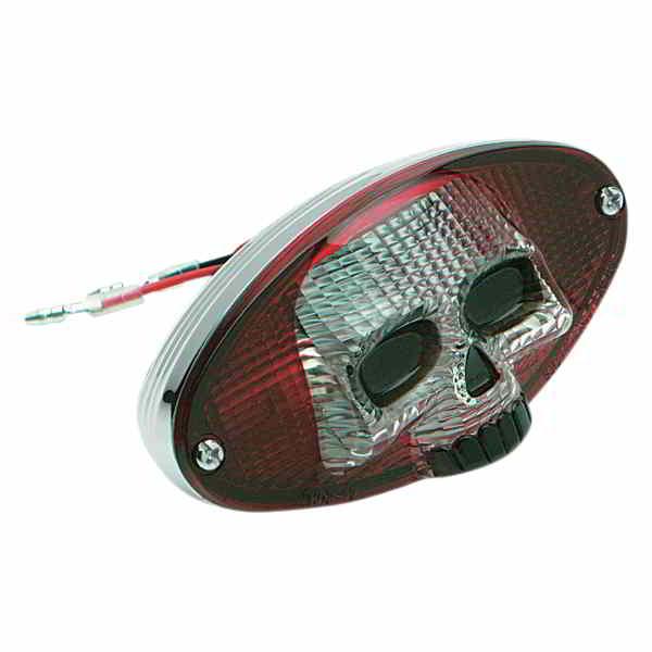 ドラッグスペシャリティーズ 0902-1242  ドラッグスペシャリティーズ 0902-1242 09021242 Red and Clear Skull Taillight Taillight - Red Cat Eye with Sku...
