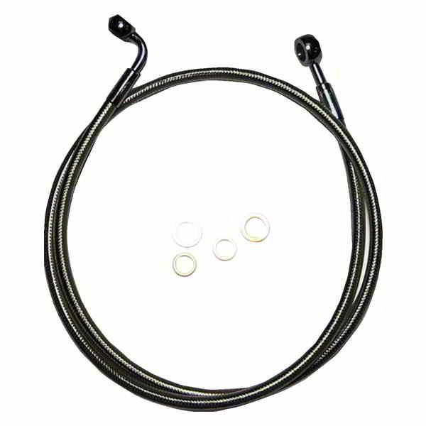 マグナム 46838SW 17414296 1741-4296 ブレーキライン - 35/60° - 38インチ - ブラックパール  E-Z Align Braided Single Disc Front Brake Line Brake...