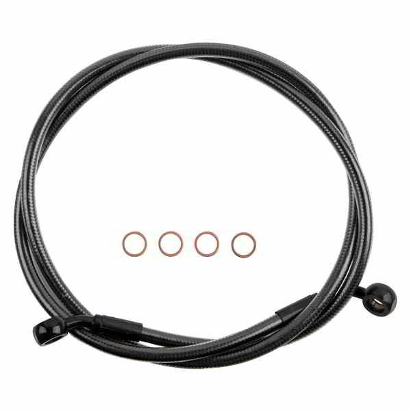 マグナム 46850SW 17414304 1741-4304 ブレーキライン - 35/60° - 50インチ - ブラックパール  E-Z Align Braided Single Disc Front Brake Line Brake...