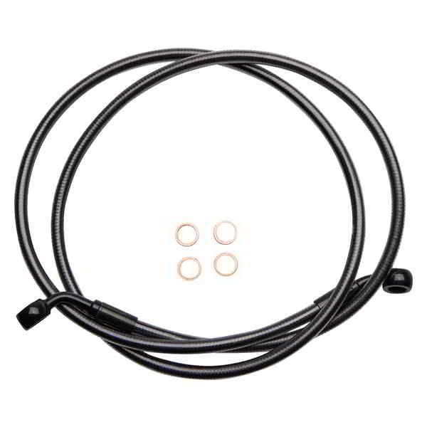 マグナム 46854SW 17414306 1741-4306 ブレーキライン - 35/60° - 54インチ - ブラックパール  E-Z Align Braided Single Disc Front Brake Line Brake...