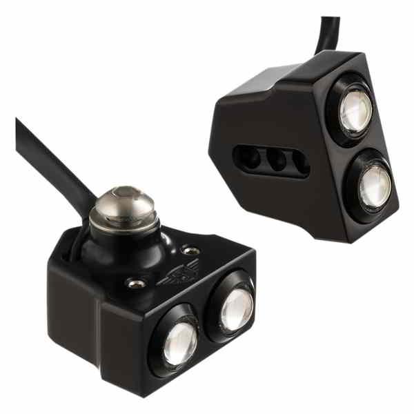 ジョーカーマシーン 05-208-AB  ドラッグスペシャリティーズ 2020-1295 20201295 Rat Eye LED Turn Signals LED Side Mount Turn Signal - Black/Amber ...