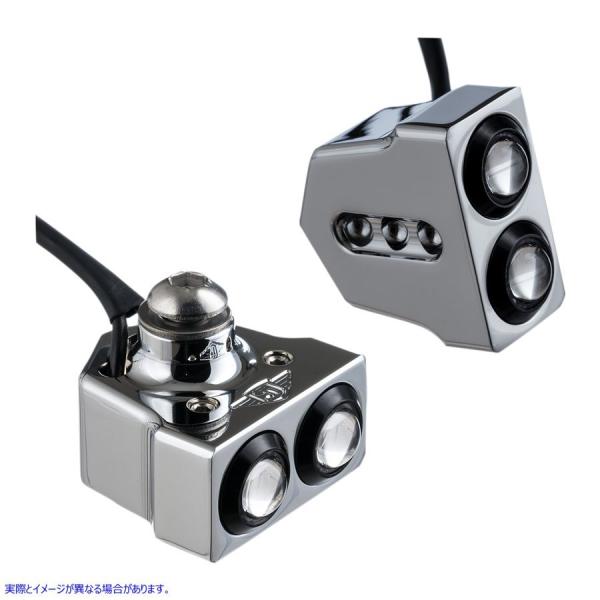ジョーカーマシーン 05-208-RC 20201298 2020-1298 LEDサイドマウントターンシグナル - クローム/レッド LEDサイドマウントターンシグナル - クローム/レッド  Rat Eye LED Turn Signa...