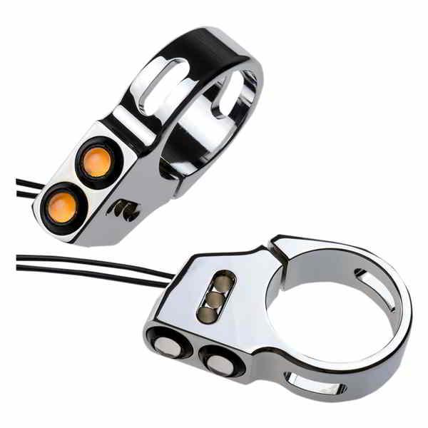 ジョーカーマシーン 05-200-1C  ドラッグスペシャリティーズ 2020-1300 20201300 Rat Eye LED Fork Mount Turn Signals Rat Eye LED Turn Signals - 39 ...