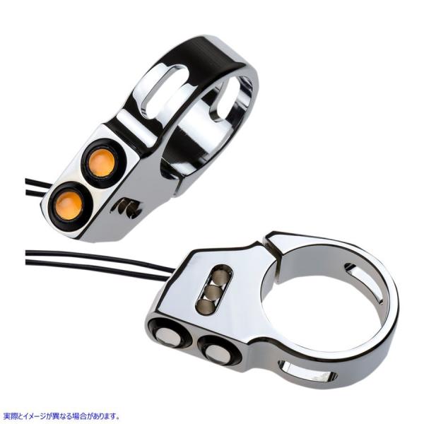 ジョーカーマシーン 05-200-3C  ドラッグスペシャリティーズ 2020-1304 20201304 Rat Eye LED Fork Mount Turn Signals Rat Eye LED Turn Signals - 49 ...