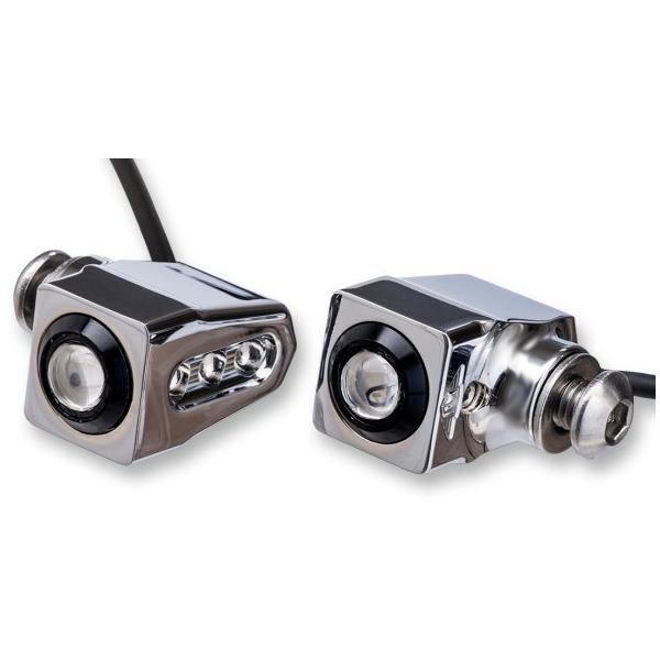 ジョーカーマシーン 05-206-RC  ドラッグスペシャリティーズ 2020-1425 20201425 Single Rat Eye LED Turn Signals Side-mount LED Turn Signals - Chro...