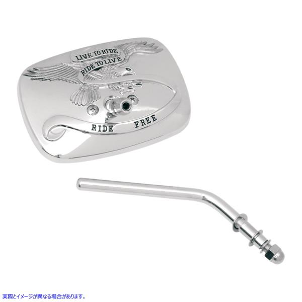 エムゴ 20-31701A  ドラッグスペシャリティーズ 2031701 2031701 Custom Mirror Live to Ride Mirror - Chrome - Right  EMGO
