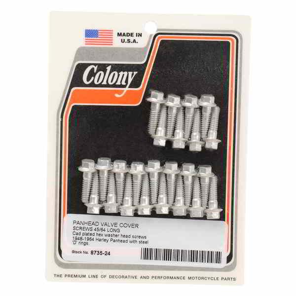 コロニー 8735-24  ドラッグスペシャリティーズ 2401-0473 24010473 Valve Cover Screw Kit Screws - Valve Cover - Cadmium  COLONY