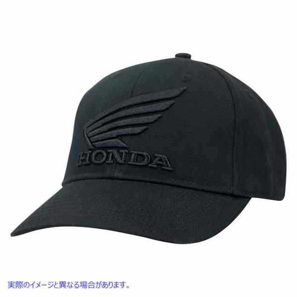ホンダ・アパレル NP21A-H1826  ドラッグスペシャリティーズ 2501-3802 25013802 Honda Curved Bill Hat Honda Blacked Out Hat - Black  HONDA APPAREL