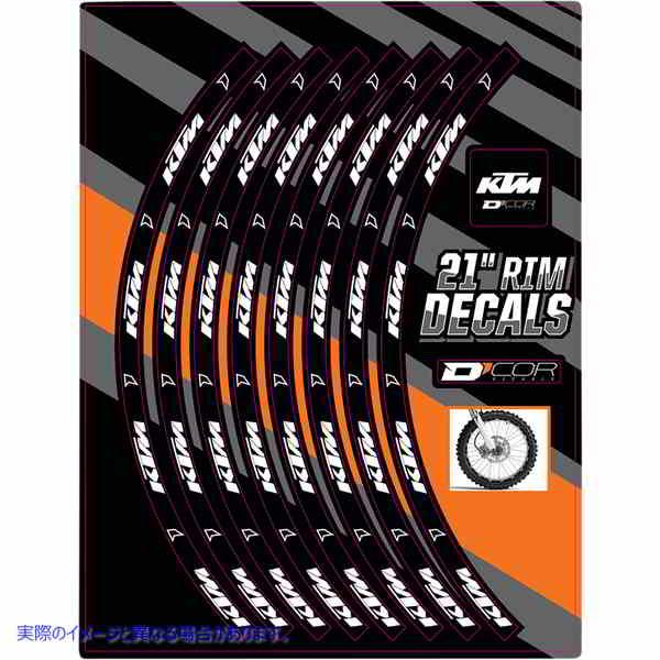 ディーコア・ビジュアルズ 40-80-204  ドラッグスペシャリティーズ 4320-2360 43202360 Rim Decal Rim Decal - KTM Logo - 21" Front  D'COR VISUALS