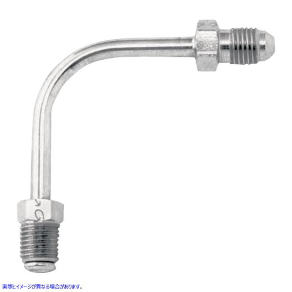 グッドリッジ P690-03CH  ドラッグスペシャリティーズ 69003CH 69003CH Brake Line Adapter Tube Adapter - 90° -  Short - Chrome  GOODRIDGE