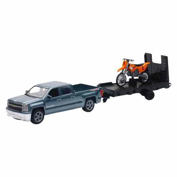 ニューレイ・トイズ 19535A  ドラッグスペシャリティーズ 7001-0052 70010052 Mini Pick Up Truck with Dirt Bike Chevrolet Silverado Pick Up w/ Dirt...