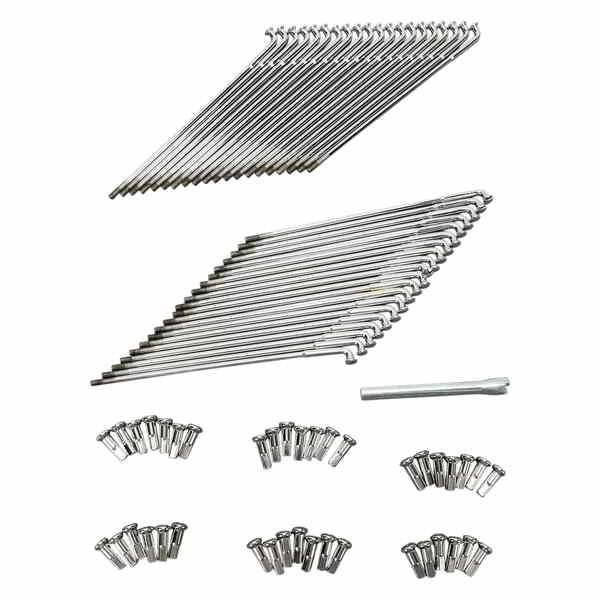 ドラッグスペシャリティーズ DS-380130  ドラッグスペシャリティーズ DS-380130 DS380130 Chrome and Stainless Steel Spoke Set Spoke Set - Drop Center -...