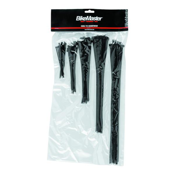 BikeMaster BKM Shop Tools BikeMaster Assorted Cable Ties (Pack of 100) - Black 151677 151677
