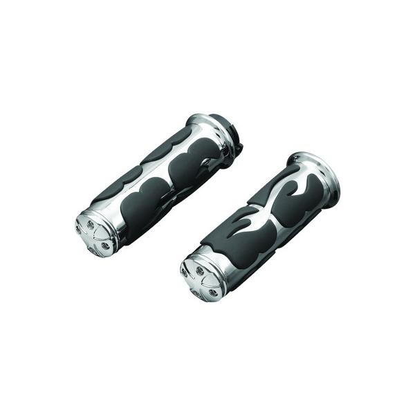 Kuryakyn KUR Hand Grips D Kuryakyn ISO Flame Grips Throttle-By-Wire Chrome 6269 496844