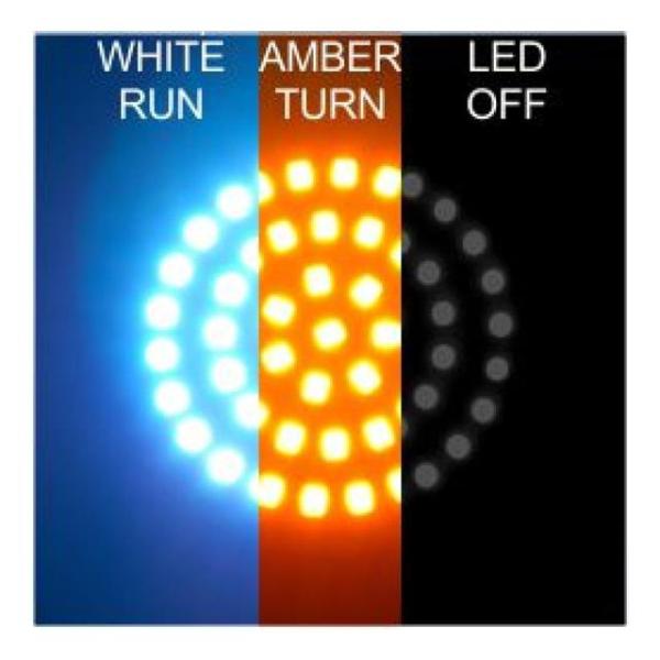 Letric Lighting LET CVO Inserts Letric Lighting Cvo Dlx Switchbacks Wht/Amb LLC-DJSWA LE0208