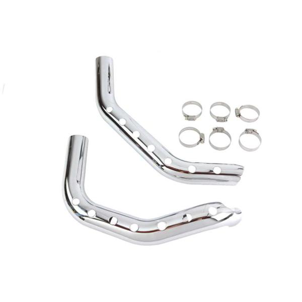 V-TWIN 品番 30-1313 Drilled Heat Shield Set Chrome V-Twin 65400143   Vツイン お取寄せ品