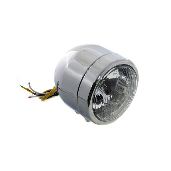 V-TWIN 品番 33-0079 4 inch Round Diamond Cut Style Headlamp Chrome Wyatt Gatling    Vツイン お取寄せ品