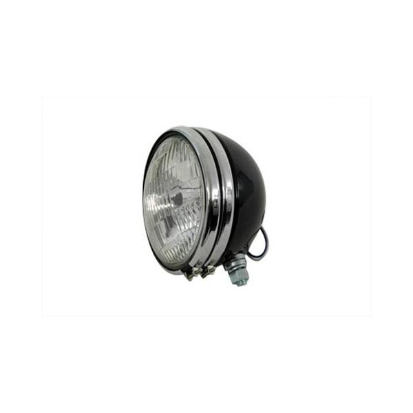 V-TWIN 品番 33-0230 Replica 5-3/4 inch Round Black Headlamp V-Twin 66705-74   Vツイン お取寄せ品