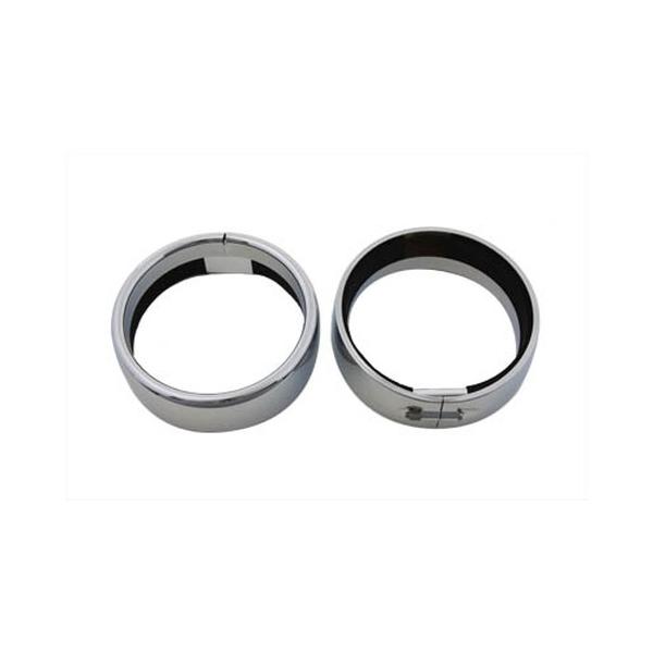 V-TWIN 品番 33-0546 Spotlamp Chrome Frenched Trim Ring Set Wyatt Gatling 69622-99A   Vツイン お取寄せ品