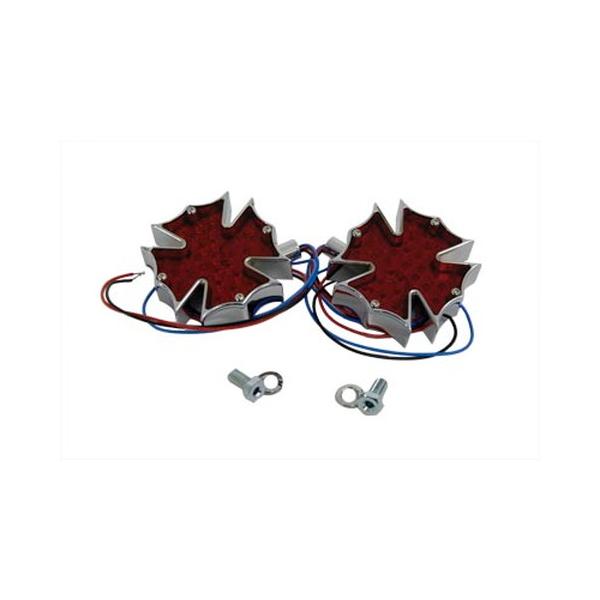 V-TWIN 品番 33-0874 Firefighter Marker Lamp Set with Red Lens Wyatt Gatling    Vツイン お取寄せ品