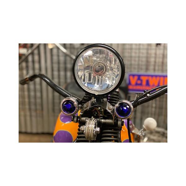 V-TWIN 品番 33-1140 Blue Faceted Tail Lamp Lens Set Wyatt Gatling    Vツイン お取寄せ品