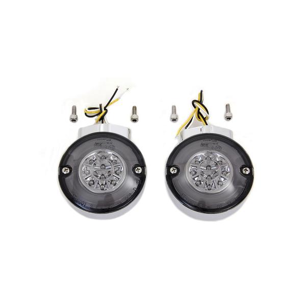 V-TWIN 品番 33-1441 Chrome LED Turn Signal Set Front Wyatt Gatling    Vツイン お取寄せ品