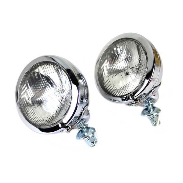 V-TWIN 品番 33-1681 4-1/2 inch Fluted Lens Spotlamp Set with 6 Volt Bulb Wyatt Gatling    Vツイン お取寄せ品