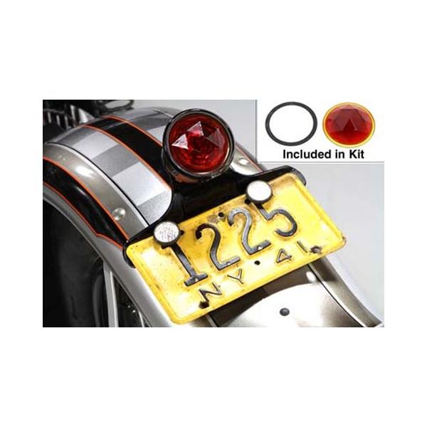 V-TWIN 品番 33-1942 Faceted Round Tail Lamp Lens Red Wyatt Gatling    Vツイン お取寄せ品