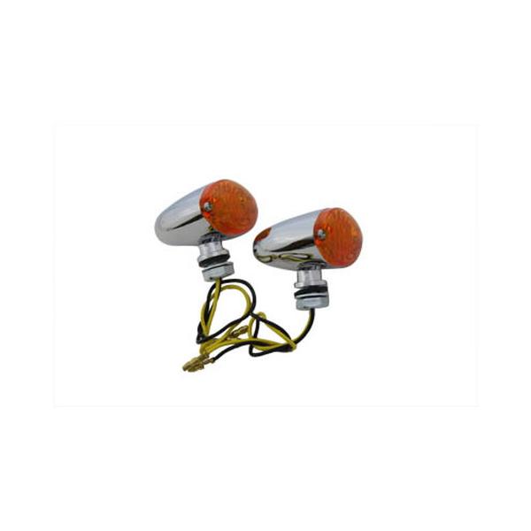 V-TWIN 品番 33-6056 Mini Marker Lamp Set Cateye Style Amber Lens Wyatt Gatling    Vツイン お取寄せ品