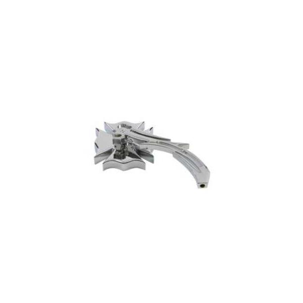 V-TWIN 品番 34-0132 Chrome Firefighter Mirror with Billet Skull Stem Wyatt Gatling    Vツイン お取寄せ品