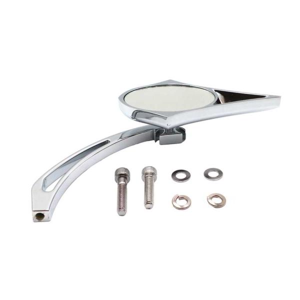 V-TWIN 品番 34-0142 Chrome Spike Oval Mirror with Billet Cross Head Stem Wyatt Gatling    Vツイン お取寄せ品