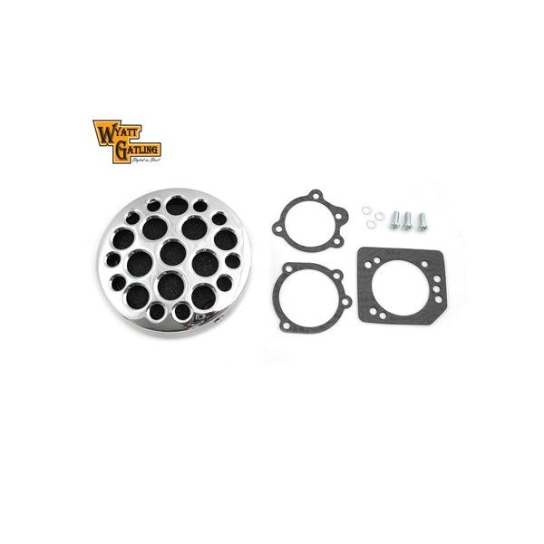 V-TWIN 品番 34-0762 Wyatt Gatling Chrome Drilled CV Air Cleaner Wyatt Gatling    Vツイン お取寄せ品