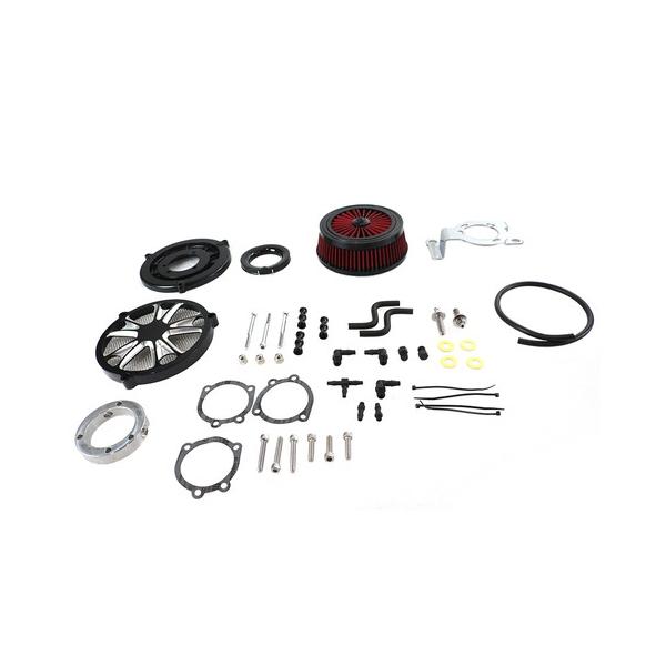 V-TWIN 品番 34-1405 Extreme Billet Air Cleaner Kit Luxe Style Black Wyatt Gatling    Vツイン お取寄せ品