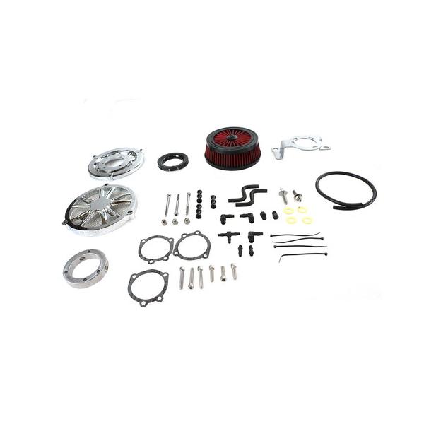 V-TWIN 品番 34-1409 Extreme Billet Air Cleaner Kit Luxe Style Chrome Wyatt Gatling    Vツイン お取寄せ品