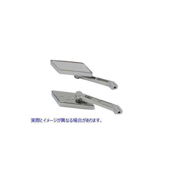 V-TWIN 品番 34-1577 Parallelogram Mirror Set Chrome Wyatt Gatling    Vツイン お取寄せ品