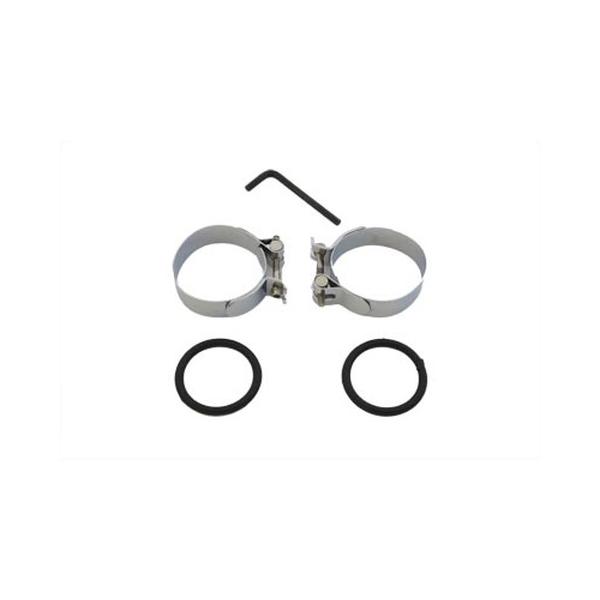 V-TWIN 品番 35-0408 Chrome Intake Manifold Clamp Set Sifton 27063-57   Vツイン お取寄せ品