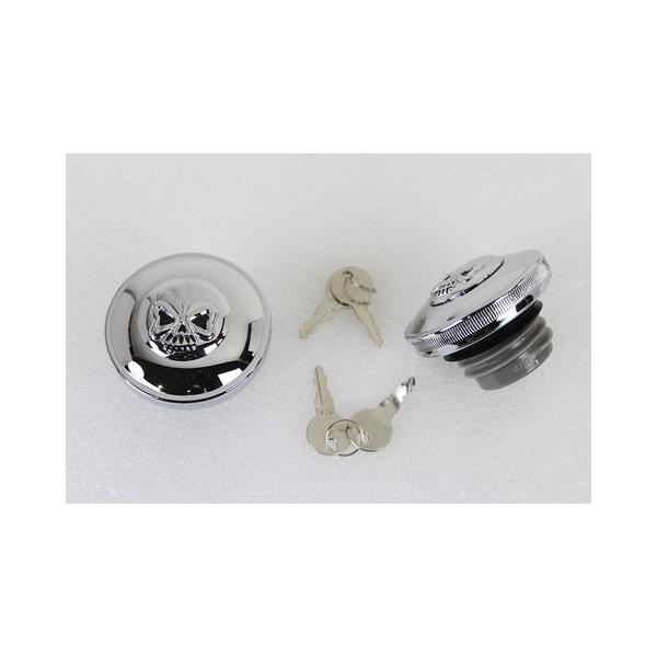V-TWIN 品番 38-0651 Keyed Gas Cap Set Vented and Non-Vented Chrome Wyatt Gatling    Vツイン お取寄せ品