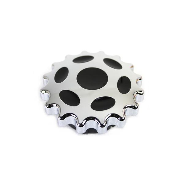 V-TWIN 品番 38-0664 Sprocket Gas Cap Non-Vented Chrome Wyatt Gatling    Vツイン お取寄せ品