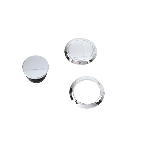 V-TWIN 品番 38-7057 Flush Mount Gas Cap &amp; Left Side Tank Cap Kit Chrome V-Twin 61100131   Vツイン お取寄せ品